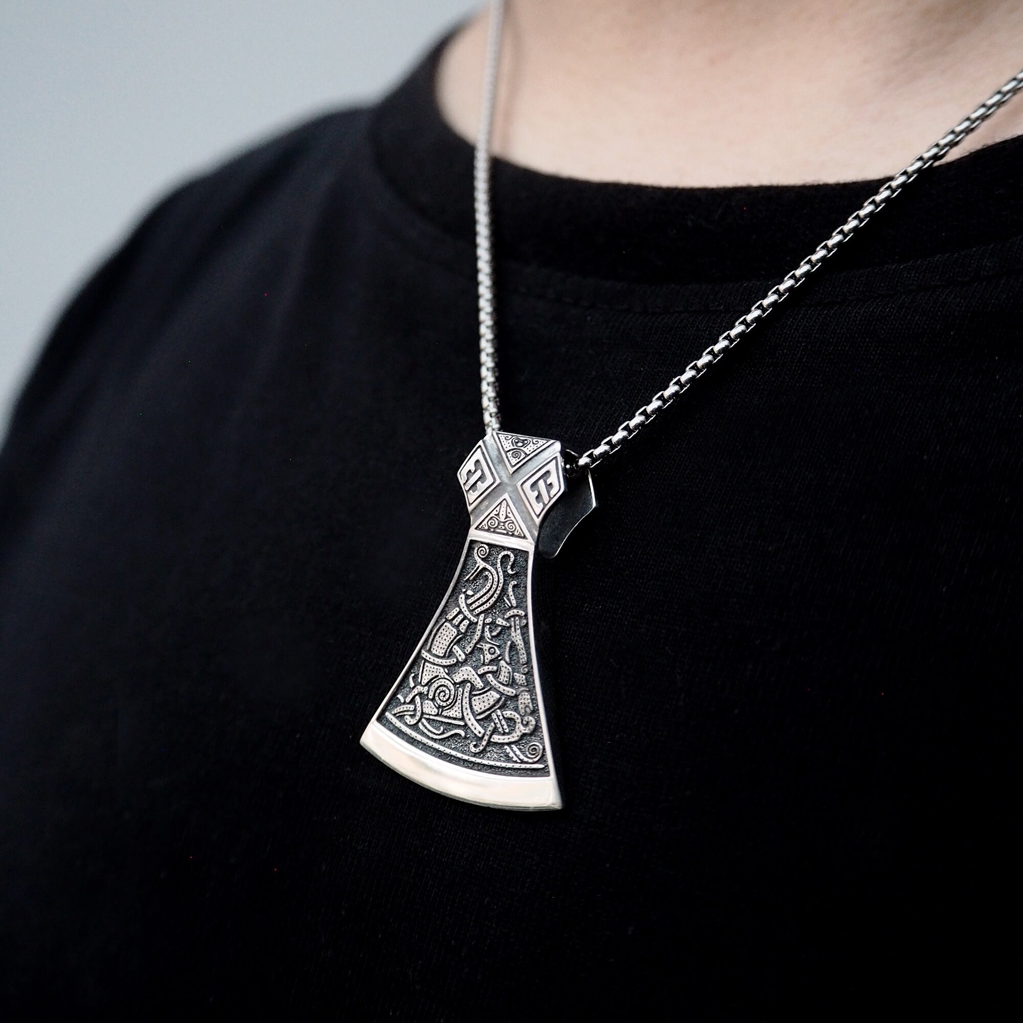 Viking Axe Pendant Silver Pendant Silver Jewelry Mens Pendant - Etsy