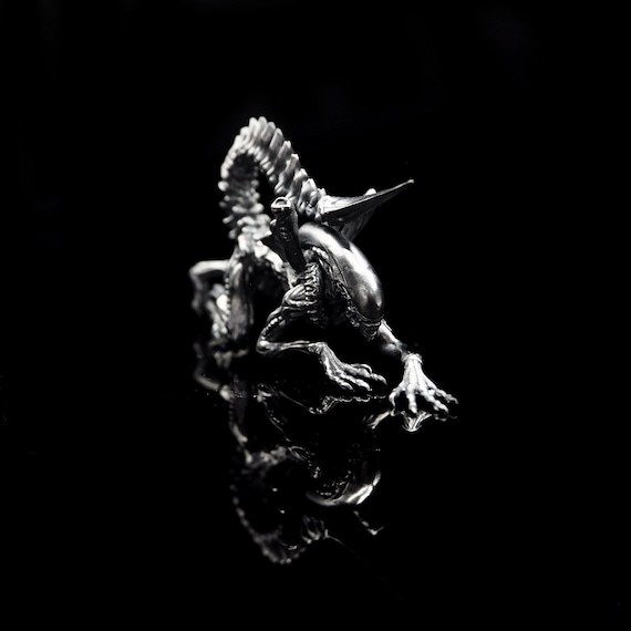 Alien Sculpture Handmade Statue Silver Statue Desk Statue Car - Etsy