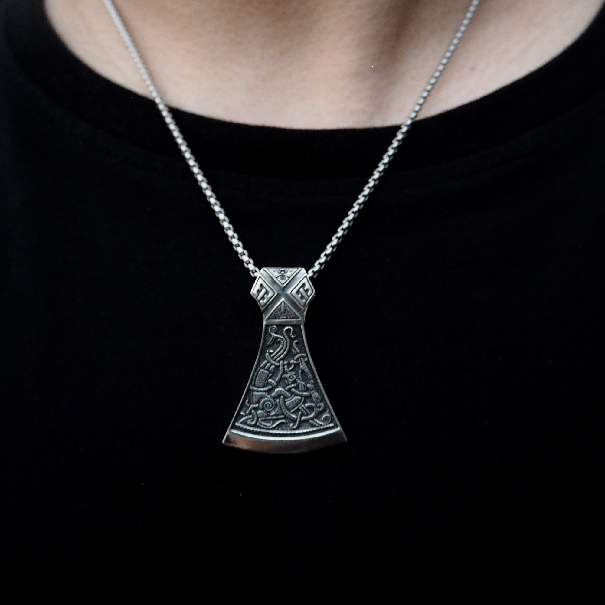 Viking Axe Pendant Silver Pendant Silver Jewelry Mens Pendant - Etsy