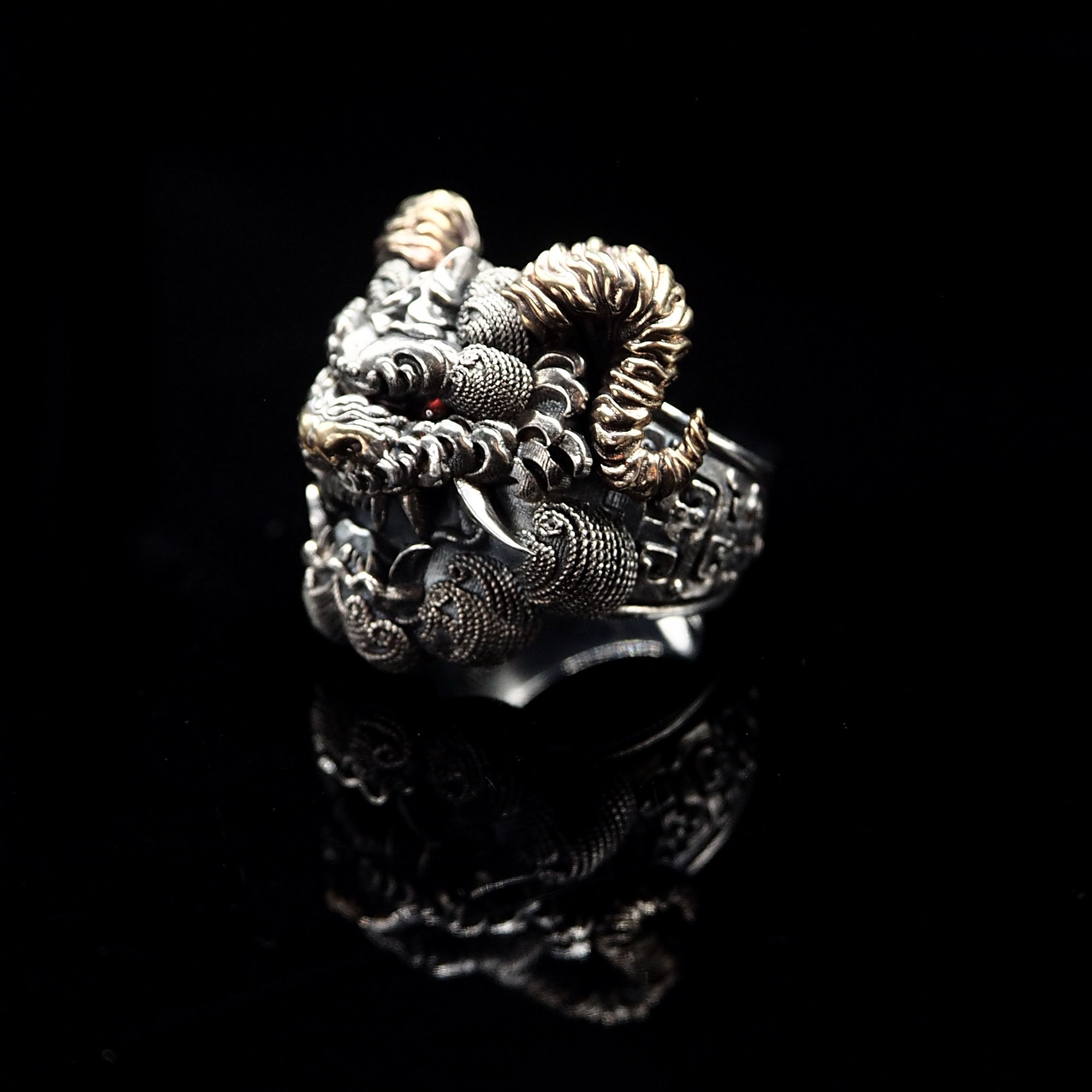 The Chinese Myth Animal Gluttony Ring Silver Ring Monster Ring Animal ...