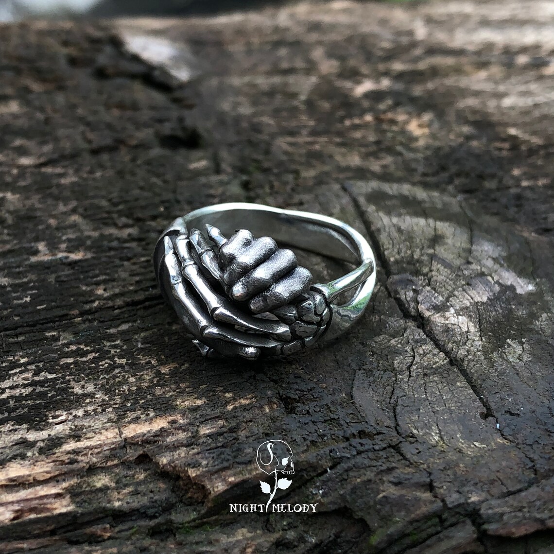 Gothic Skull Hand Sterling Silver Ring Silver Jewelry - Etsy