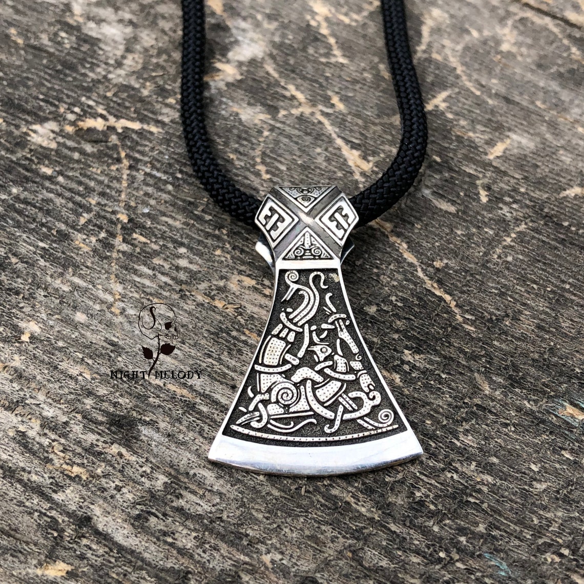 Viking Axe Pendant silver pendant silver jewelry mens pendant | Etsy