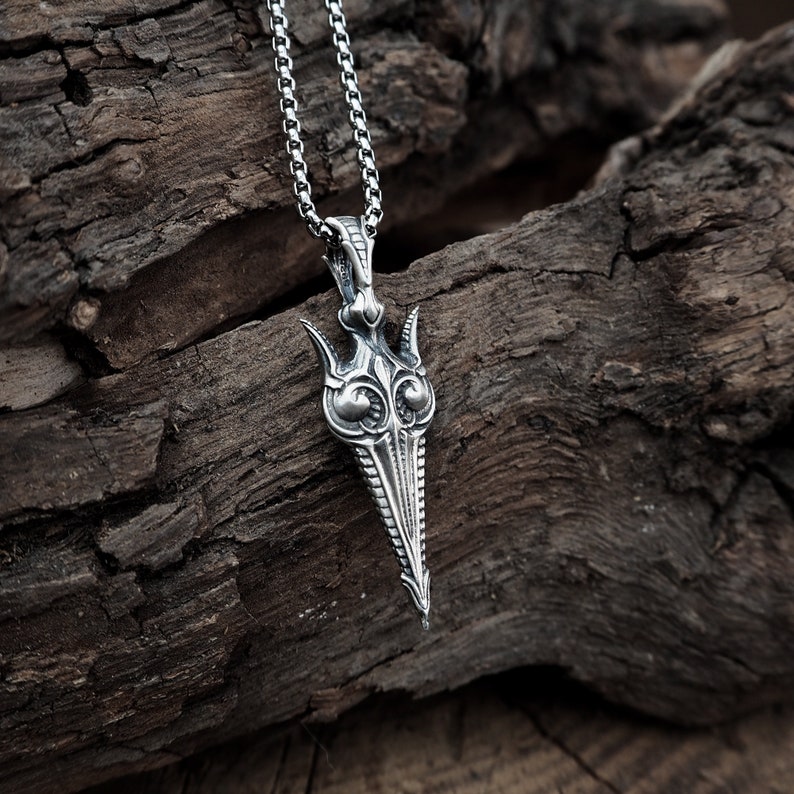 H.r.giger Stlye Gungnir Pendant Sterling Silver Pendant Silver - Etsy