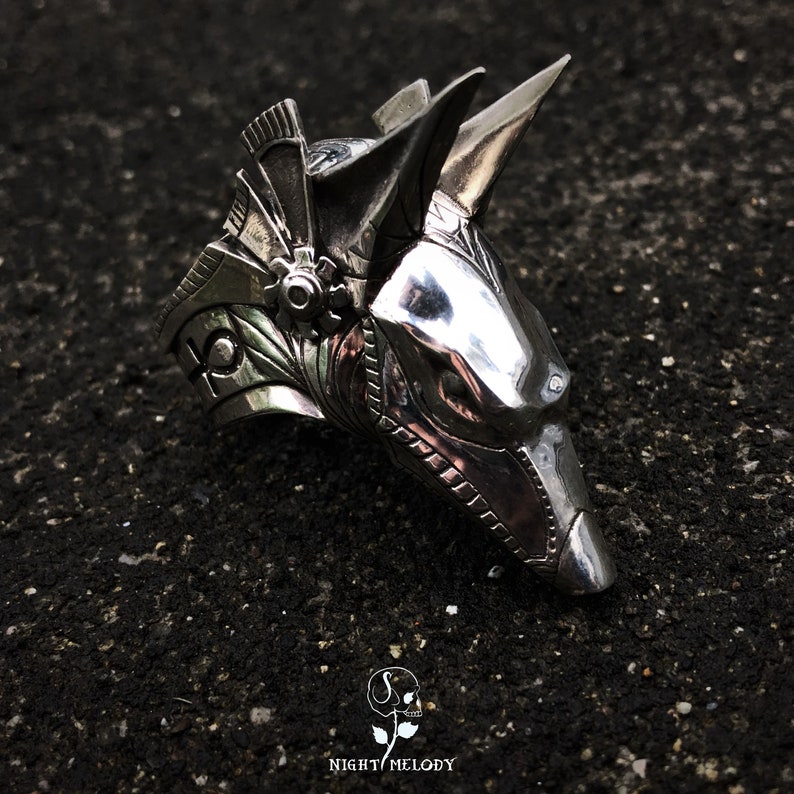 Anubis sterling silver ring silver jewelry mens ring Egyptian | Etsy