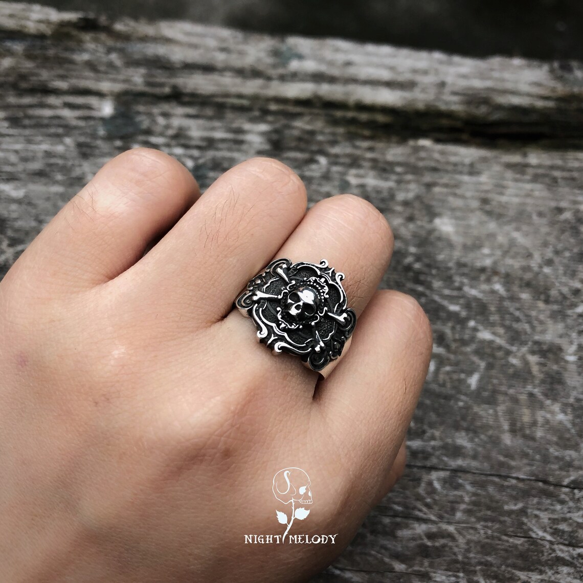 Gothic Skull Sterling Silver Ring Silver Jewelry Women's - Etsy