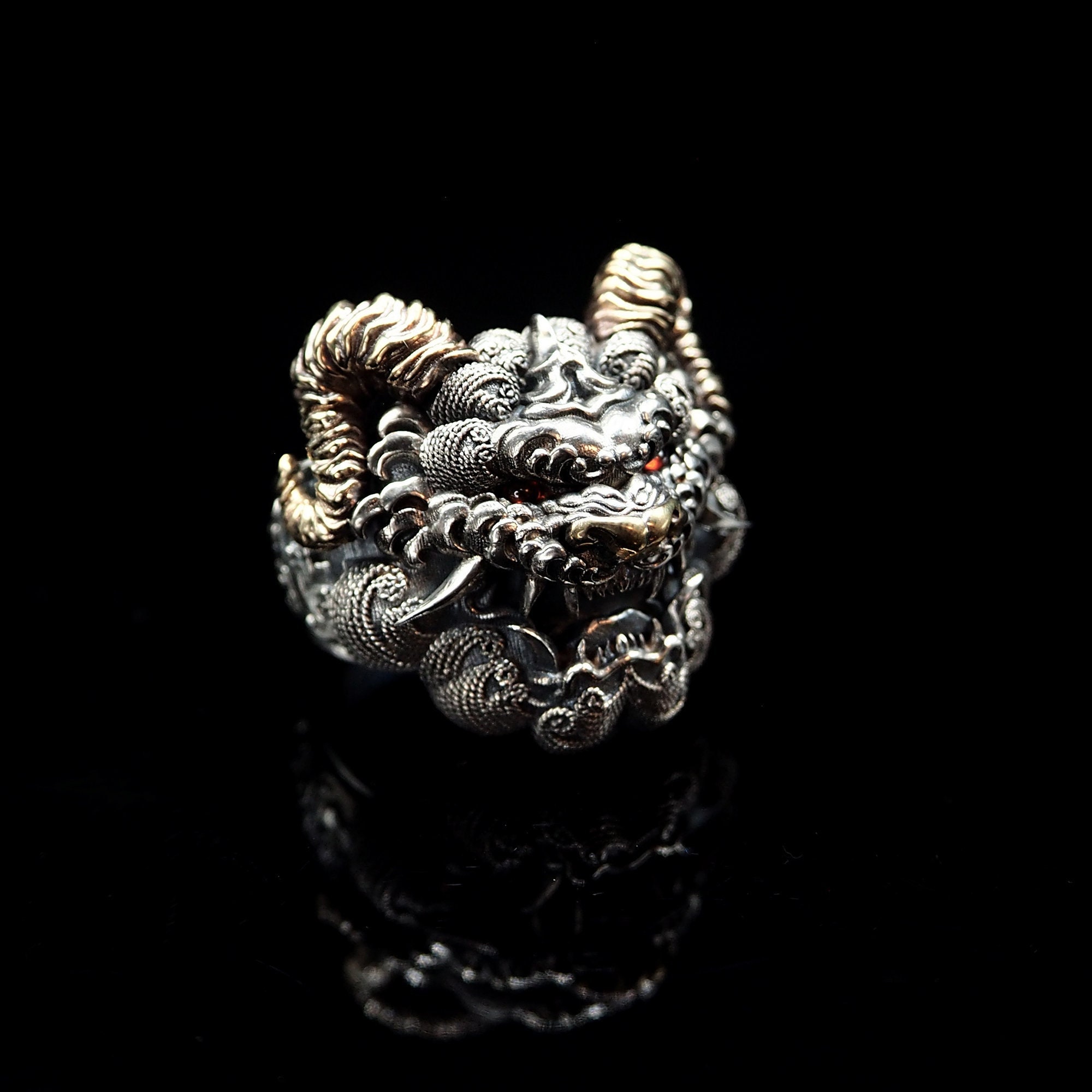 The Chinese Myth Animal Gluttony Ring Silver Ring Monster Ring Animal ...