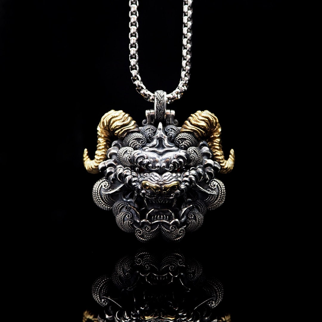 The Chinese Myth Animal Gluttony Pendant Silver Necklace Monster ...