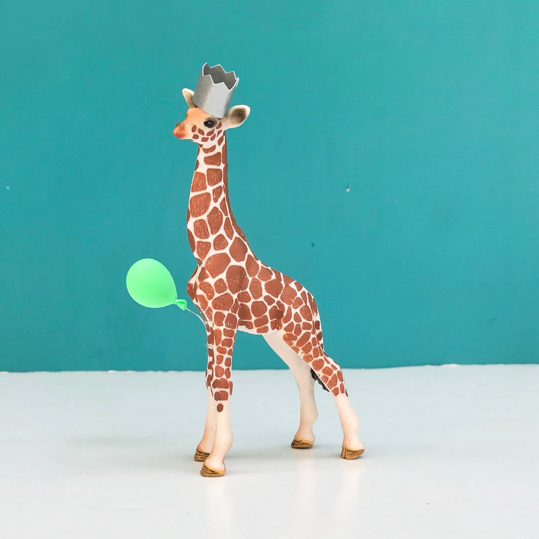 Giraffe Calf Cake Topper, Safari Party Decoration With Balloon - Etsy UK