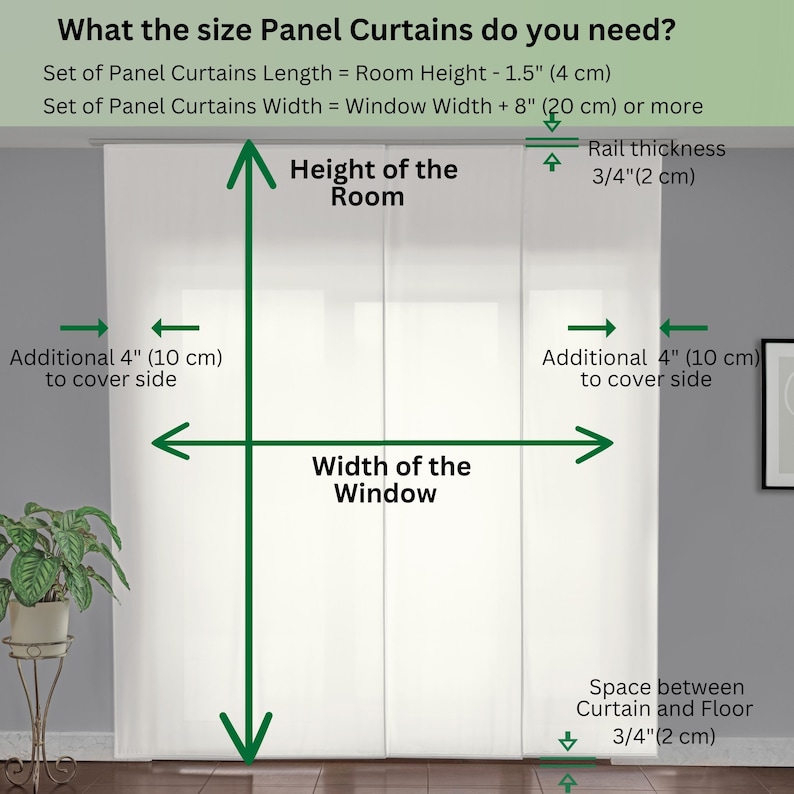 Sliding Panel Curtains for Sliding Glass Door, Set of 4 Panel Track ...