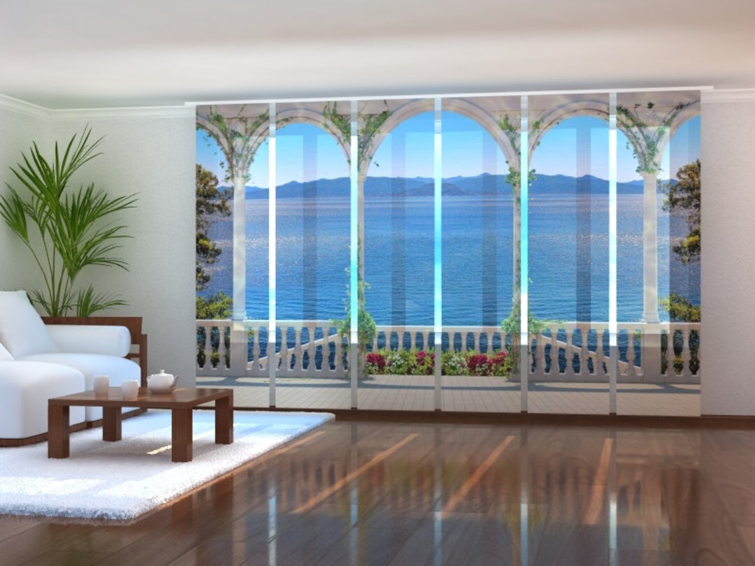 Sliding Panel Curtains for Sliding Glass Door, Set of 6 Window Covering ...