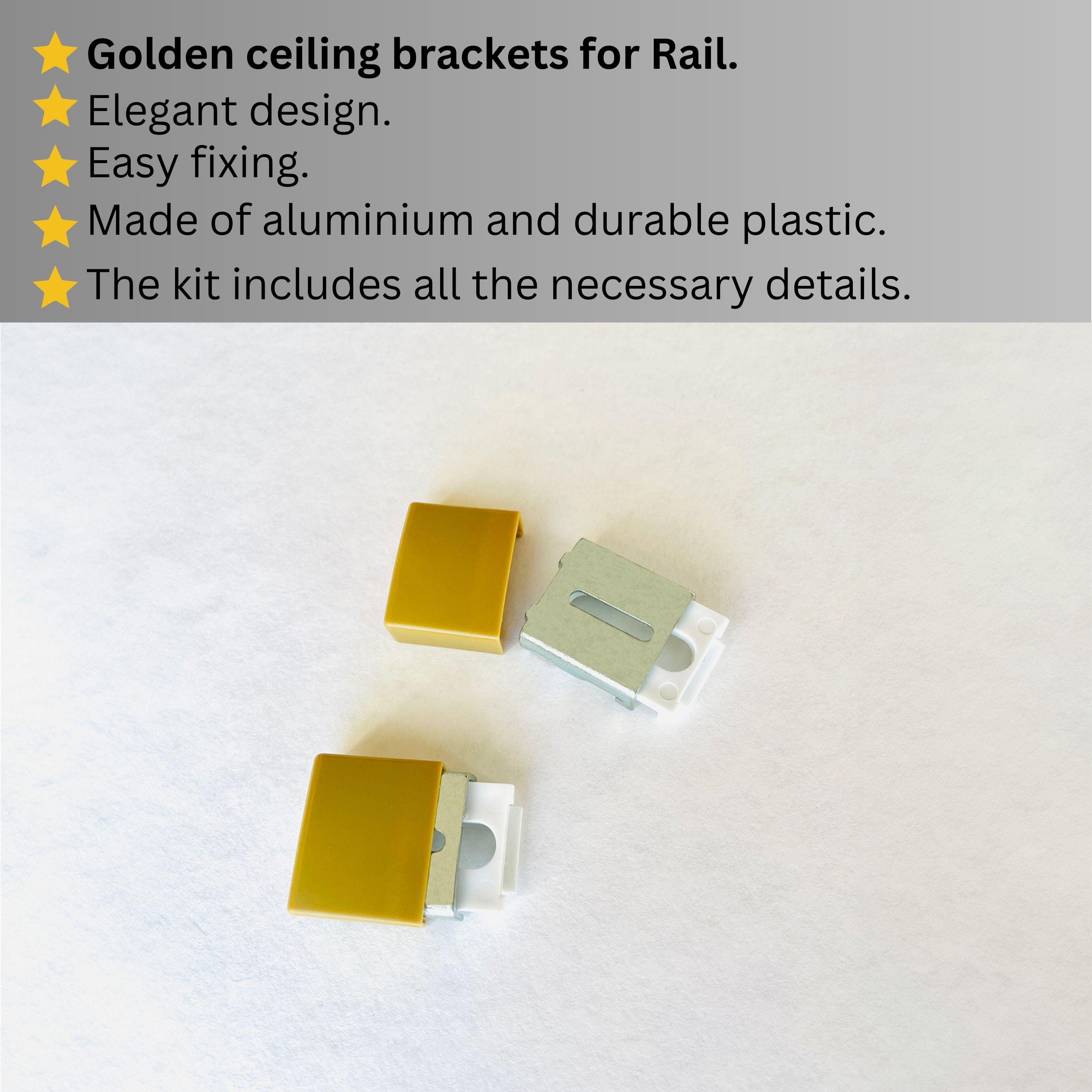 Golden Curtain Rail, Ceiling-mounted – Custom Size Track | Premium ...