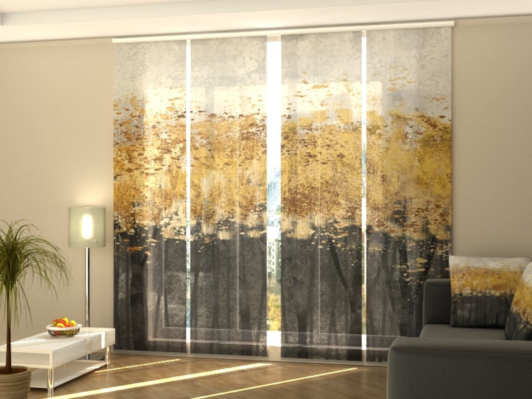 Sliding Panel Blinds Abstract Marble Forest, Set of 4, Vertical Blinds ...