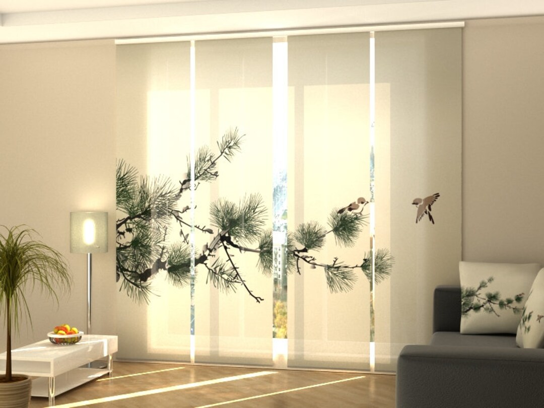 Sliding Panel Curtains for Sliding Glass Door Set of 4 Panel Track ...