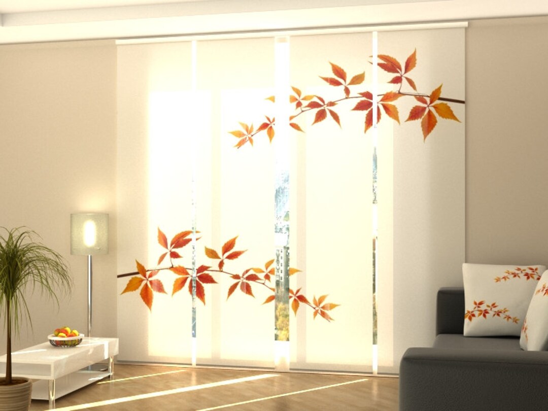 Sliding Panel Curtains for Sliding Glass Door, Set of 4 Panel Track ...