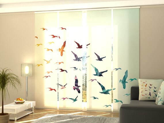 Sliding Panel Curtain Dream Flight Set of 4 Custom Size - Etsy
