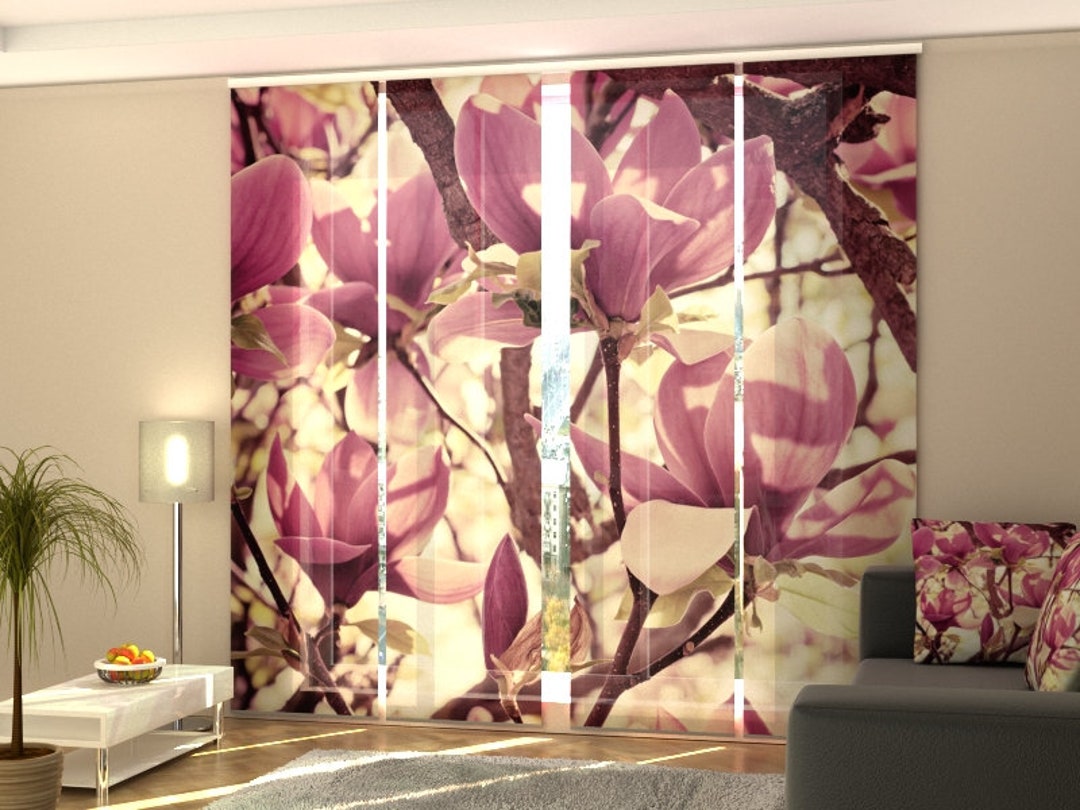 Sliding Panel Curtains for Sliding Glass Door, Set of 4 Panel Track ...