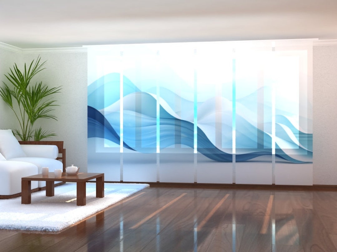 Sliding Panel Curtains for Sliding Glass Door, Set of 6 Panel Track ...