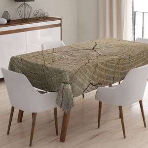 Fabric Wood Tablecloth Custom Printed 3d Wood Pattern Party - Etsy