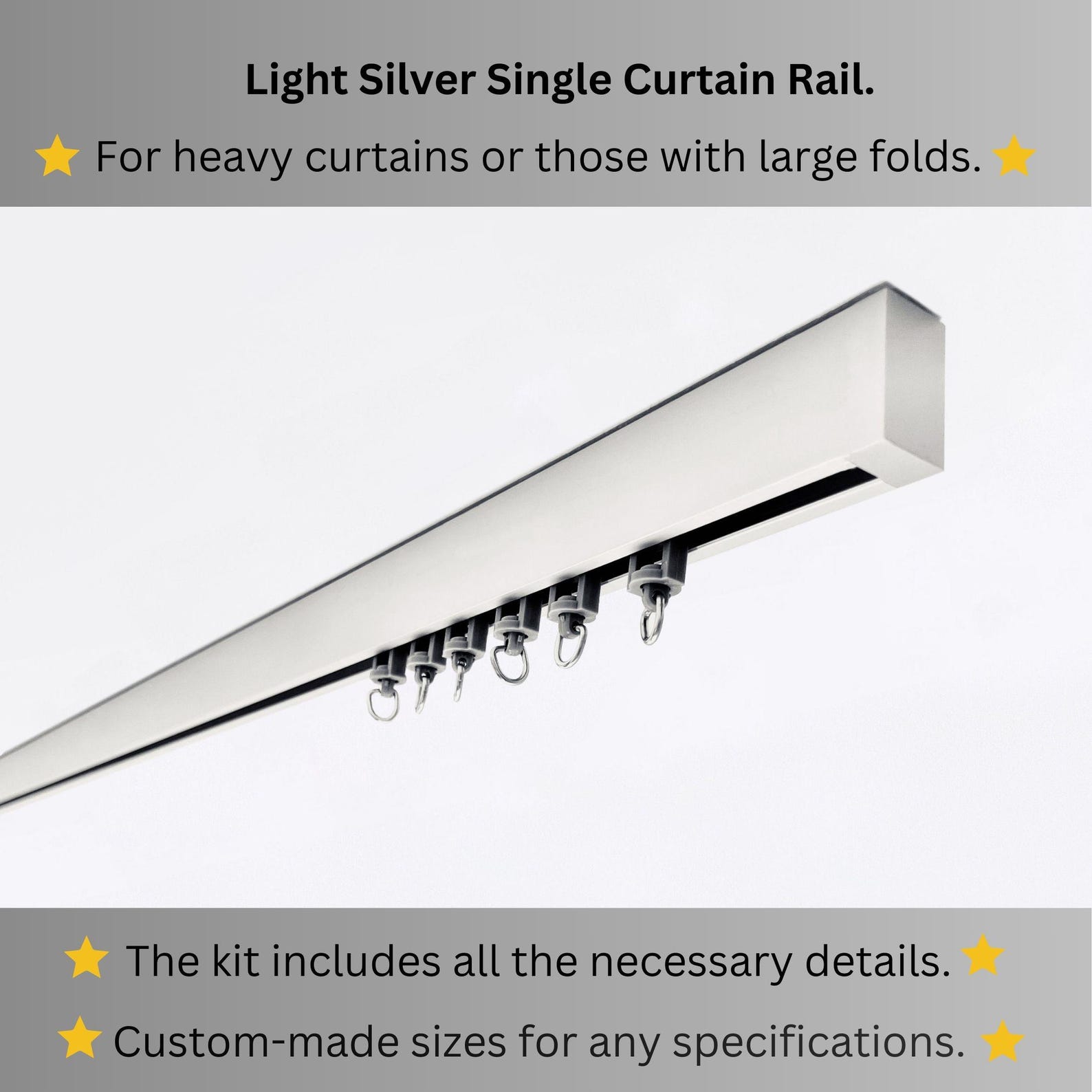 Curtain Track Rail: Custom Sizes, Decorative Single Track Rail for ...