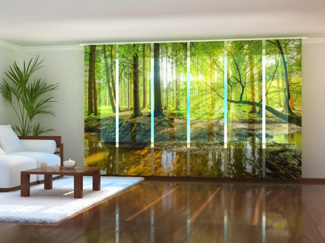 Sliding Panel Blinds Sunbeams in the Forest, Set of 6, Vertical Blinds ...