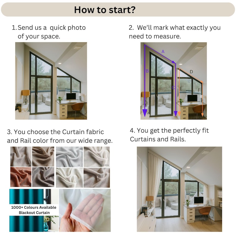 Angled Curtains Custom Made | Blackout A-frame Curtain | Sloped Window ...