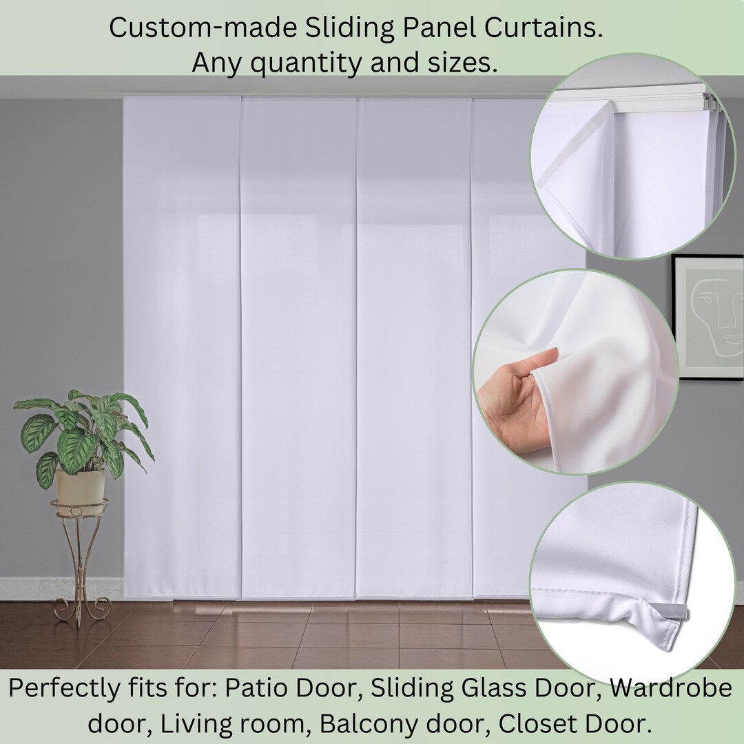 Sliding Panel Curtains for Sliding Glass Door, Set of 4 Panel Track ...