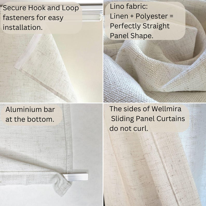 Lino Sliding Panel Curtain for Patio Door, Lino Panel Track Blinds for ...