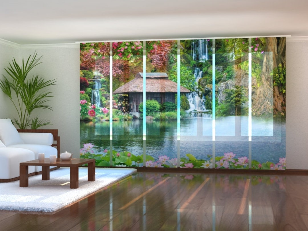 6 Sliding Panel Curtains for Yoga Meditation Center, Vertical Blinds ...