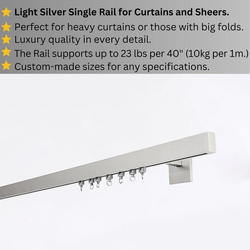 Wall-mounted Curtain Rail | Custom Size Single Track for Blinds ...