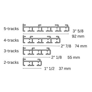 5-tracks Panel Curtain Rail, Any Custom Size, Rail for Sliding Panels ...