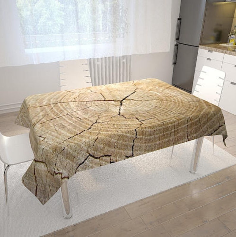 Fabric Wood Tablecloth Custom Printed 3d Wood Pattern Party - Etsy