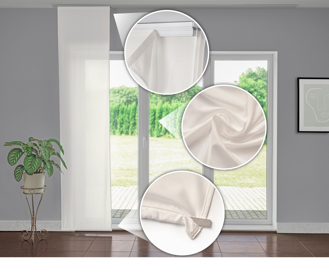 White Silk Sliding Panel Curtain, Vertical Blinds for Sliding Glass ...
