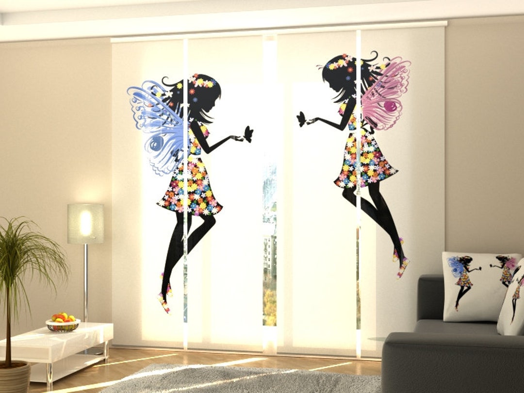 Sliding Panel Curtain Beautiful Fairies, Set of 4 Amazing Vertical ...