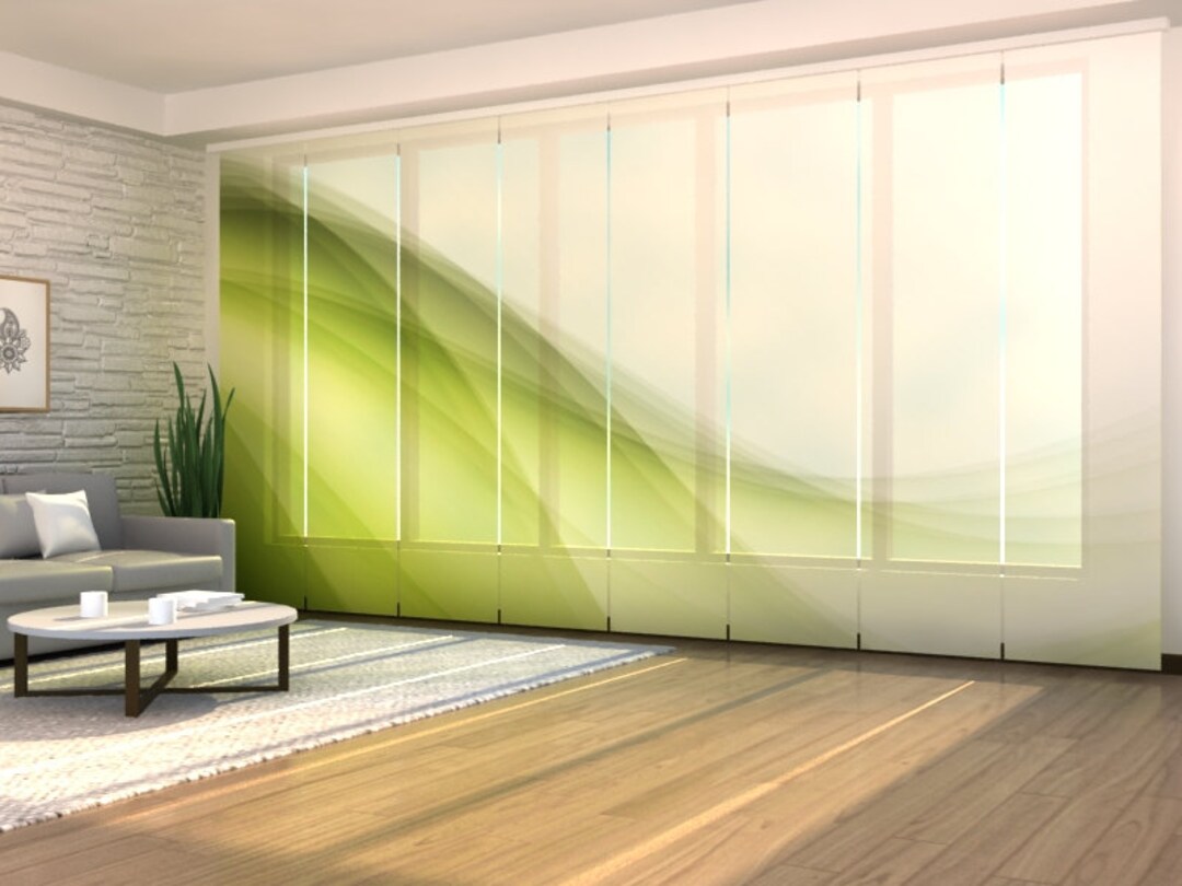 Sliding Panel Curtains for Sliding Glass Door, Set of 8 Panel Track ...