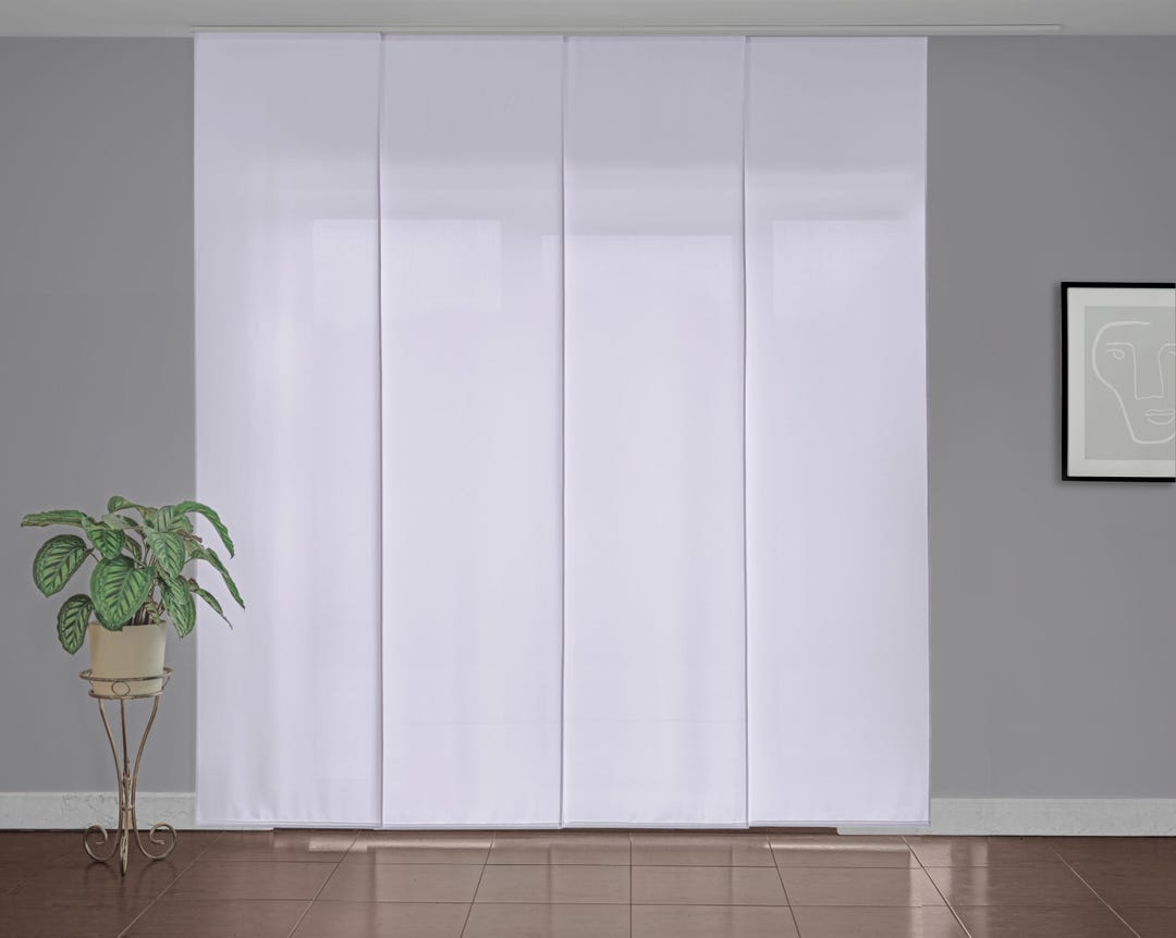 Sliding Panel Curtains for Sliding Glass Door, Set of 4 Panel Track ...