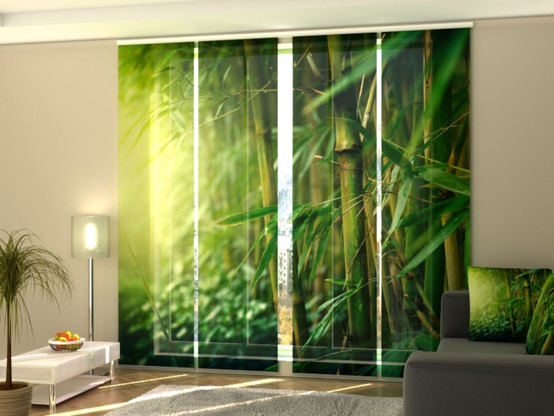 Sliding Panel Blinds Bamboo Forest 2, Set of 4 Blinds for Patio Doors ...