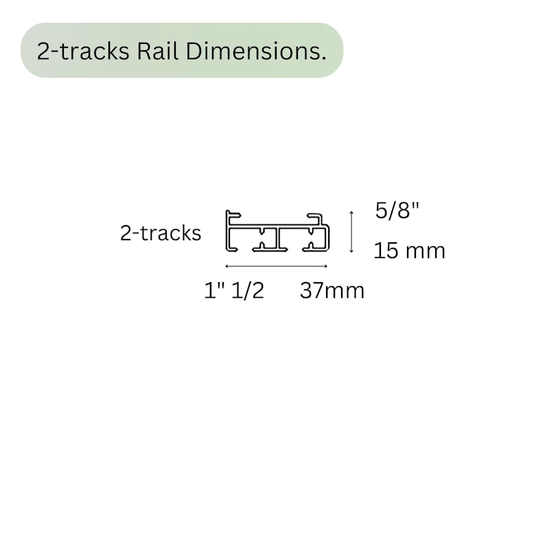 2-tracks Wall Rail Any Custom Size, Sliding Rails for Vertical Blinds, Curtains or Sheers ...