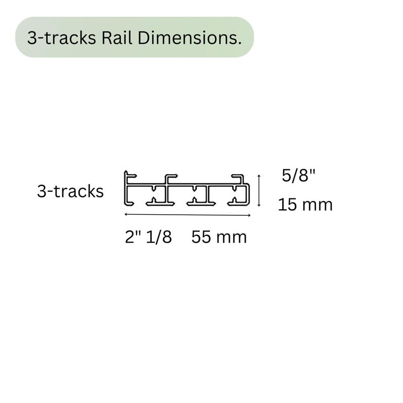 3-tracks Panel Curtain Rail, Custom Triple Track Rail for Sliding ...