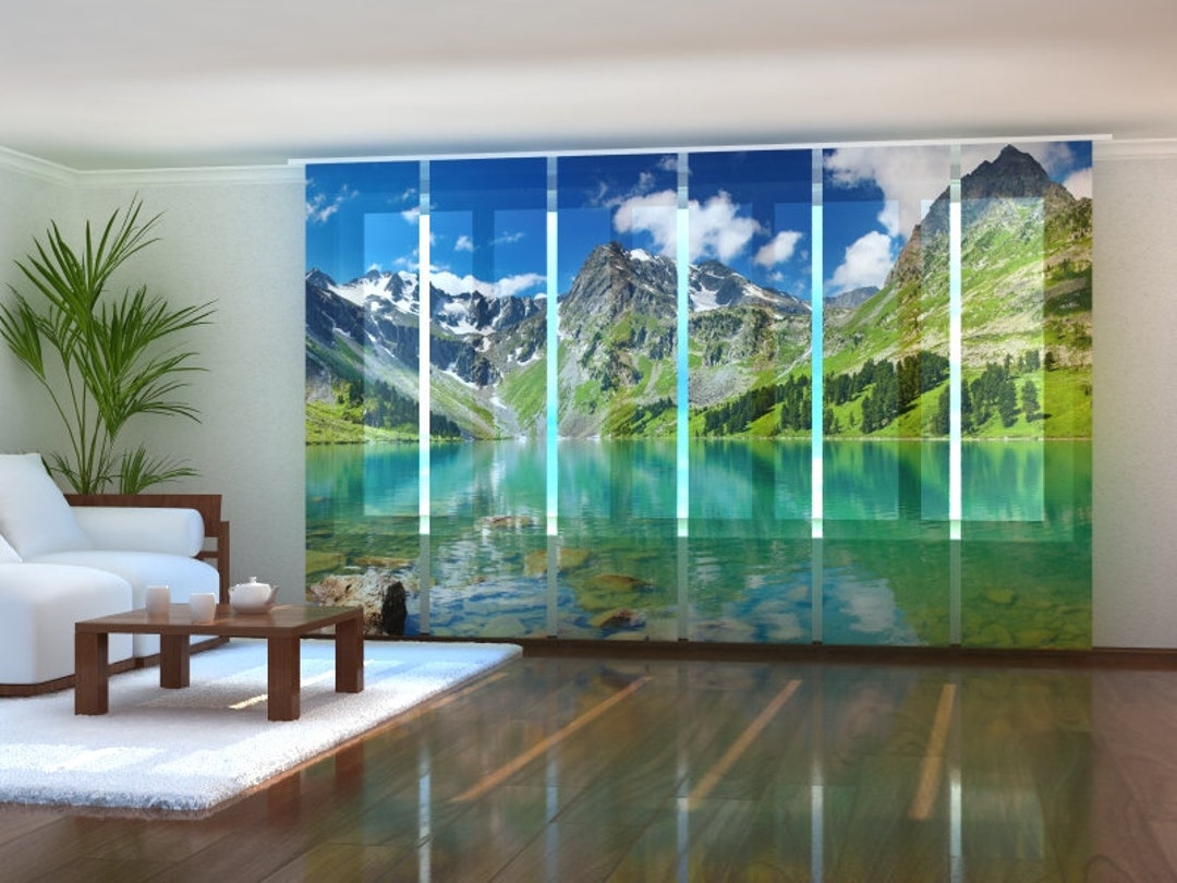 Sliding Panel Curtains for Sliding Glass Door, Set of 6 Panel Track ...