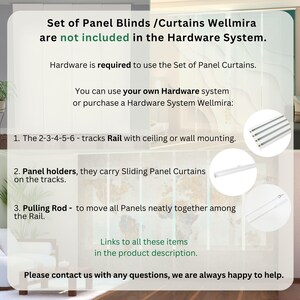 Sliding Panel Curtains for Sliding Glass Door, Set of 4 Panel Track ...