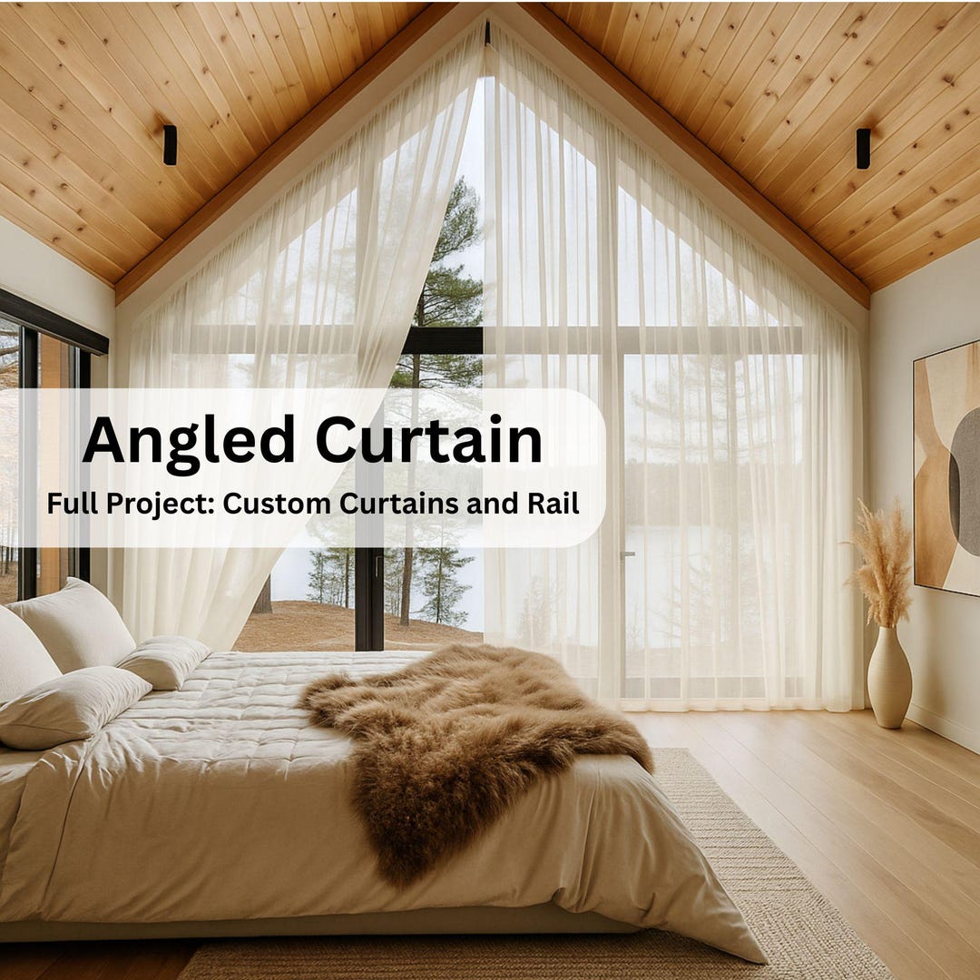 Angled Curtains Custom Made | A-frame Drapes | Sloped Window Drapes ...