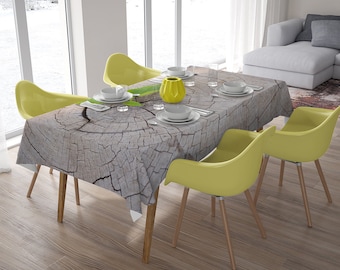 Fabric Wood Tablecloth Custom Printed 3d Wood Pattern Party | Etsy