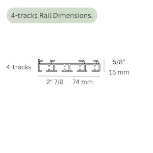 4-tracks Wall Rail Any Custom Size, Sliding Rails for Vertical Blinds ...