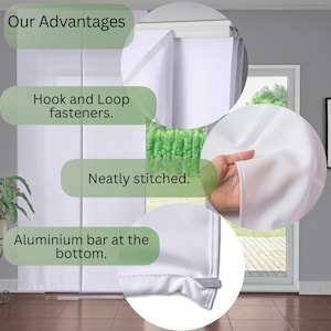 Sliding Panel Curtains for Sliding Glass Door, Set of 4 Panel Track ...