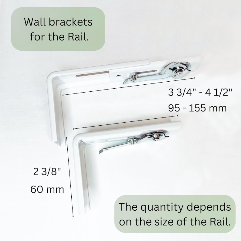 5-tracks Wall Rail Any Custom Size, Sliding Rails for Vertical Blinds ...