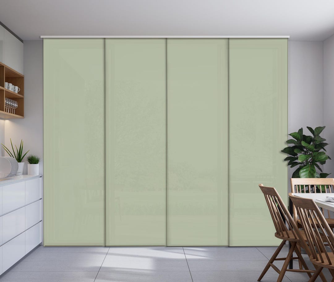 Modern Sliding Panel Curtains for Patio Door, 4 Panel Track Blinds for ...