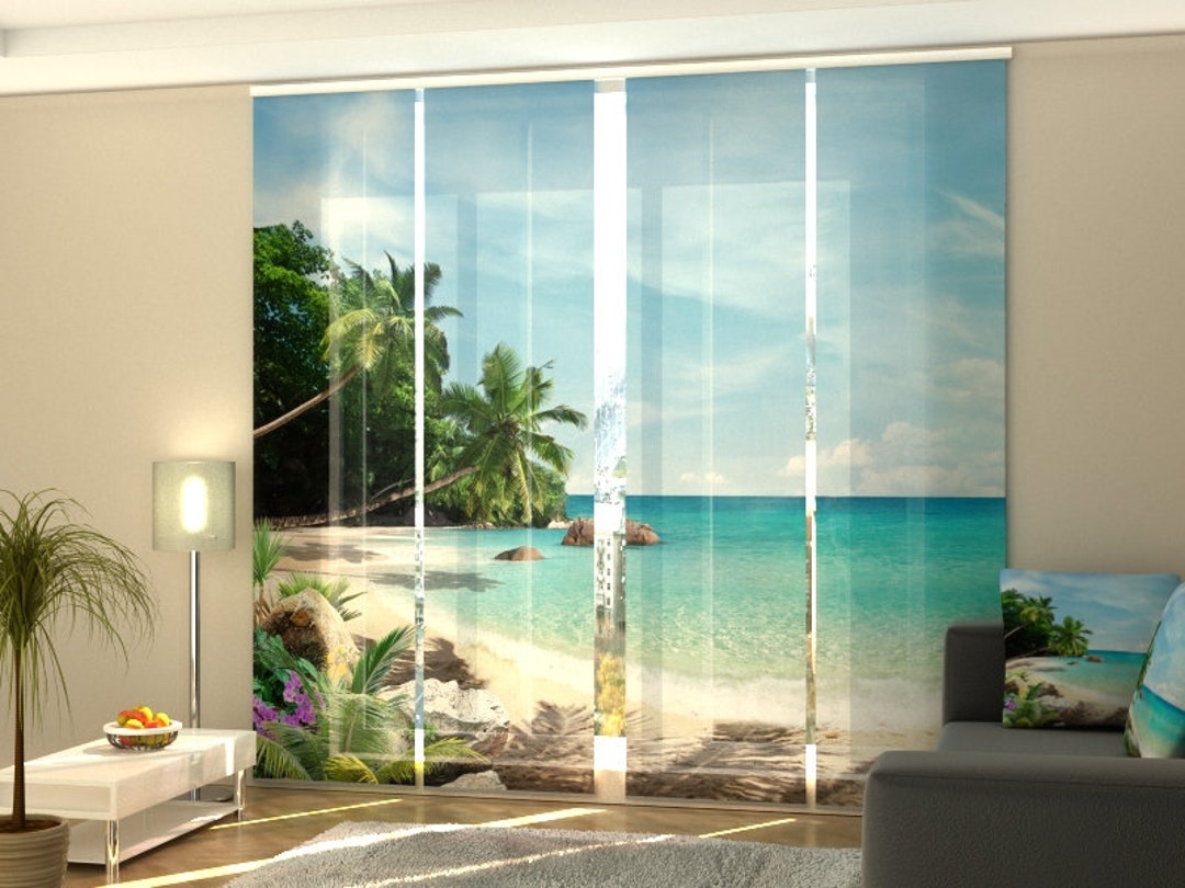 Sliding Panel Curtains Warm Coast, Set of 4 Vertical Blinds for Sliding ...