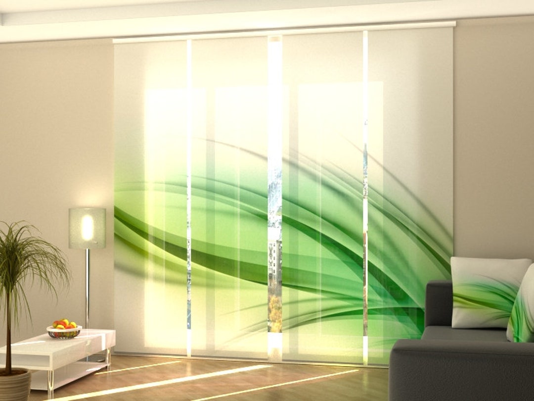 Sliding Panel Curtains for Sliding Glass Door, Set of 4 Panel Track ...