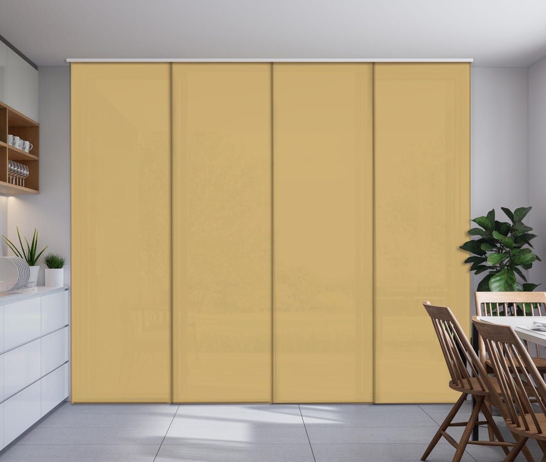 Sliding Panel Curtains for Sliding Glass Door, 4 Panel Track Blinds for ...