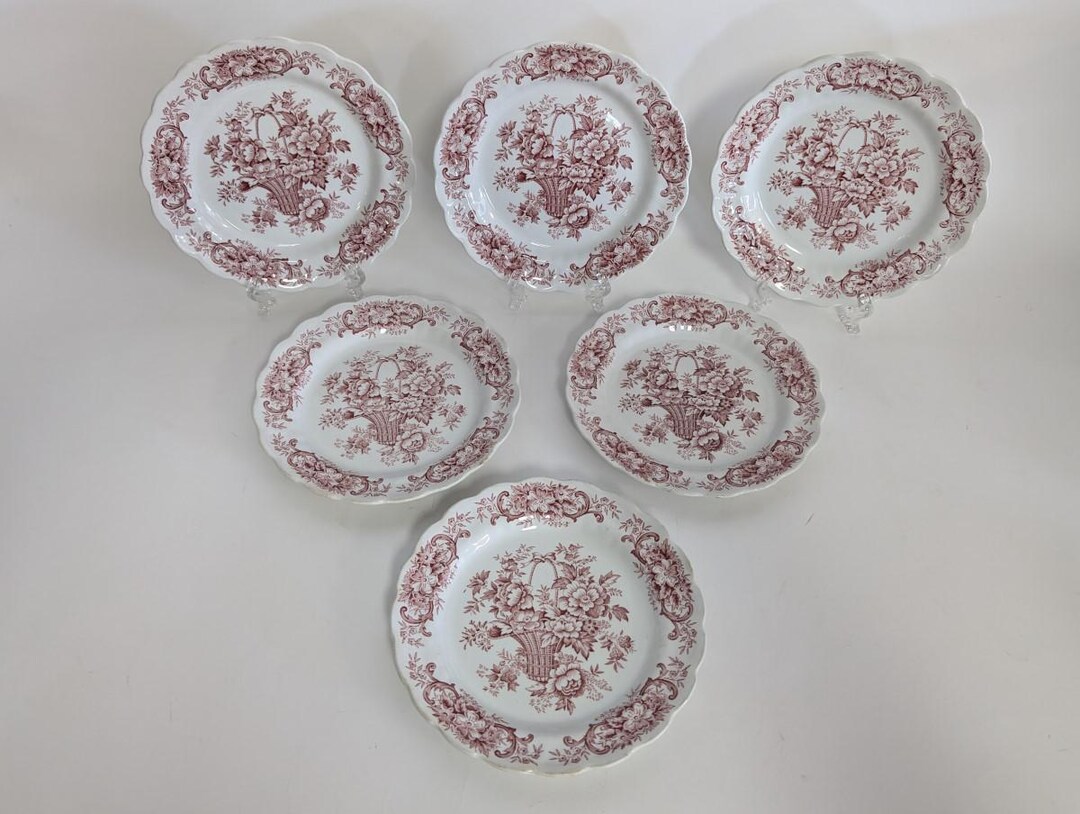 Set of 6 Ridgway " Old English Bouquet" Plates, 8" - Etsy